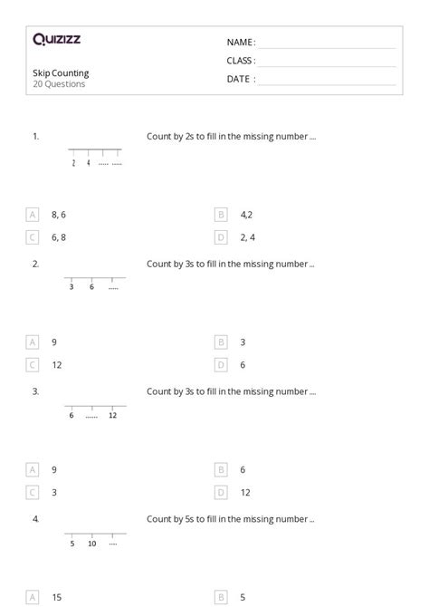 50 skip counting by 2s worksheets for 2nd grade on quizizz free