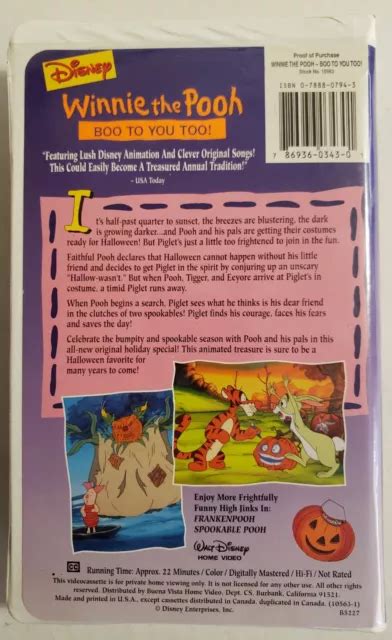 Winnie The Pooh Boo To You Too Vhs 1997 Clamshell £990 Picclick Uk