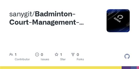 Github Sanygitbadminton Court Management System