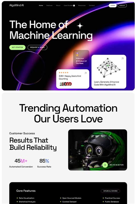ai and machine learning elementor website template wptemplatesfinder