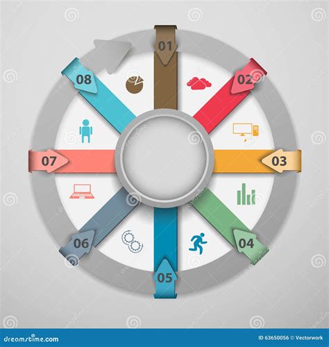 Abstract Infographics Data Pattern Of Cyclical Processes Stock Vector Illustration Of
