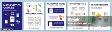 수학 수업 브로셔 템플릿 레이아웃 전단지 소책자 선형 그림이있는 전단지 인쇄 디자인 지오메트리 대수학 잡지 연례 보고서 광고