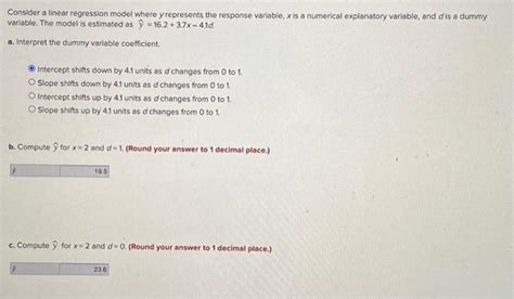 Solved Consider A Linear Regression Model Where Y Represents