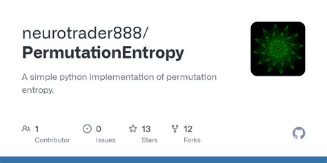 Github Neurotrader888 Permutationentropy A Simple Python Implementation Of Permutation Entropy