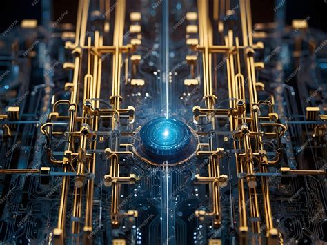 Futuristic Quantum Computing Circuitry Premium Ai Generated Image