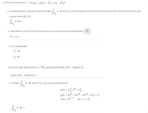 solved let v be the vector field v a evaluate by direct