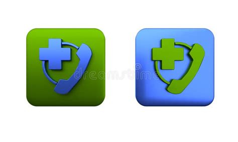 Colorful Emergency Phone Call To Hospital Icon Isolated On White