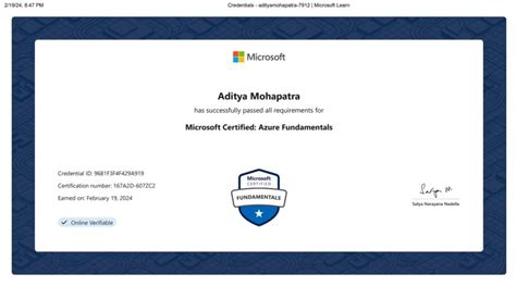 Aditya Mohapatra On Linkedin Im Happy To Share That Ive Obtained A New Certification Microsoft…