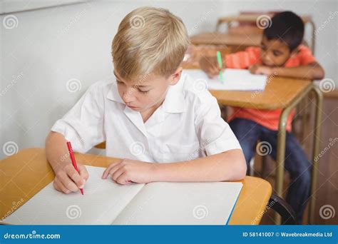 Busy Students Working On Class Work Stock Image Image Of Classroom