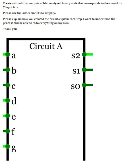 Solved Create A Circuit That Outputs A 3 Bit Unsigned Binary