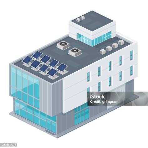현대 태양 광 건물 아이콘의 아이소 메트릭 벡터 일러스트 레이 션 녹색 재생 가능 청정 대체 에너지 전원을 사용 하 여 0명에 대한 스톡 벡터 아트 및 기타 이미지 Istock