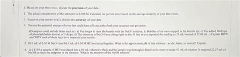 solved table 1 titration data for unknown