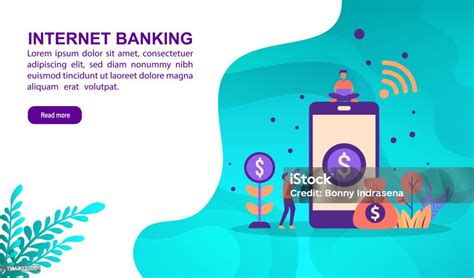 캐릭터와 인터넷 뱅킹 일러스트 개념입니다 배너 프레젠테이션 소셜 미디어 포스터 광고 및 프로 모션에 대 한 템플릿 개념에 대한