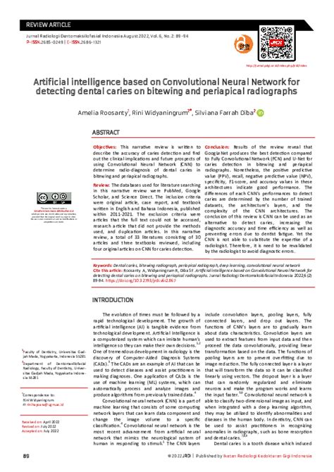 pdf artificial intelligence based on convolutional neural network for