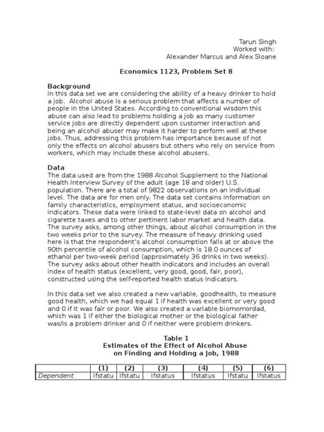 Econometrics Pset 8 Pdf Dependent And Independent Variables