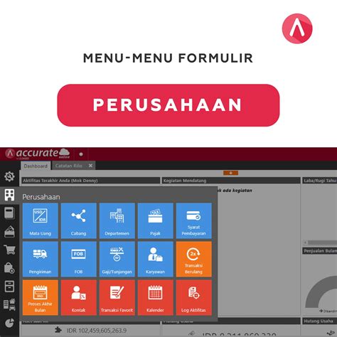 Accurate Shop Menu Menu Formulir Perusahaan Kolom
