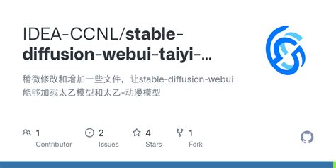 GitHub IDEA CCNL stable diffusion webui taiyi scripts 稍微修改和增加一些文件让stable diffusion webui