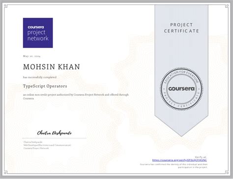 Completed Typescript Operators Course On Coursera Muhammad Mohsin