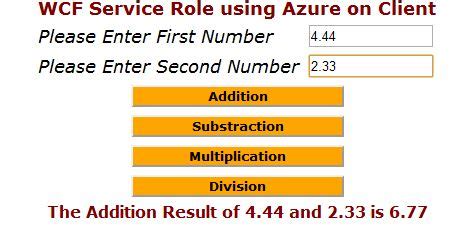 WCF Service Role Using Azure On Client