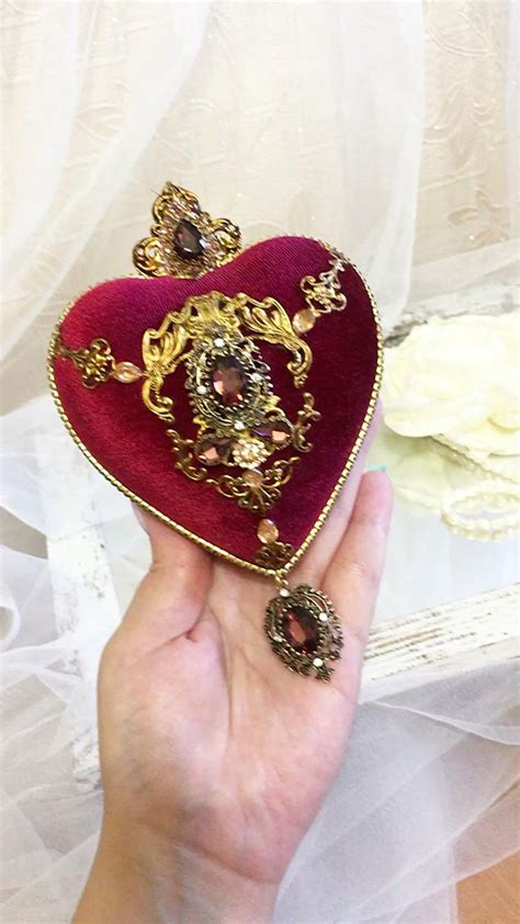 Винтажное бархатное сердце Елочная игрушка шары на елку новогодние … Викторианское