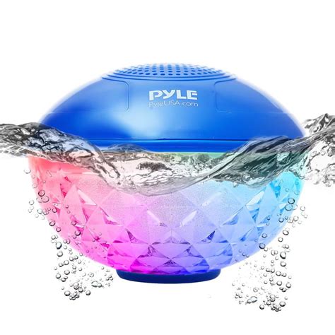 Pyle Portable Wireless Bluetooth Pool Speaker - IP68 Waterproof Outdoor Floating Pool Speaker ...