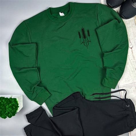 Спортивный костюм мужской с патриотическим принтом Колоски демисезонный свитшот и штаны Atex