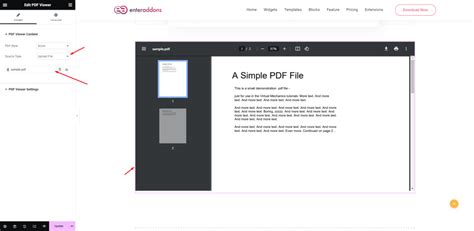 how to use pdf viewer widget of enter addons enter addons