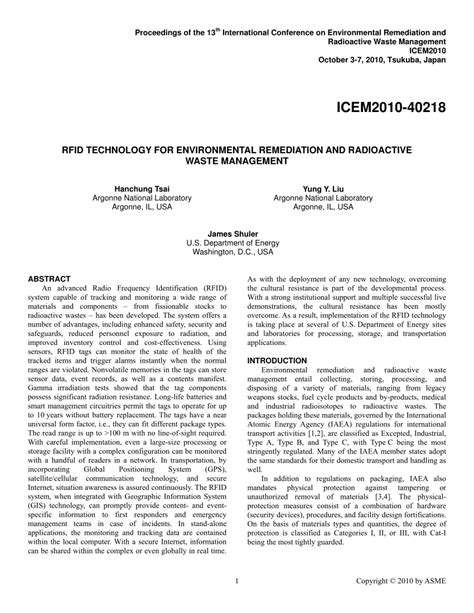 Pdf Icem2010 40218 Rfid Technology For Environmental Remediation And