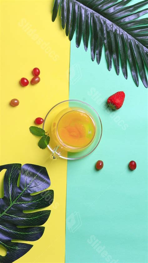 Delicious Dessert Fruit Drink Map Powerpoint Background For Free
