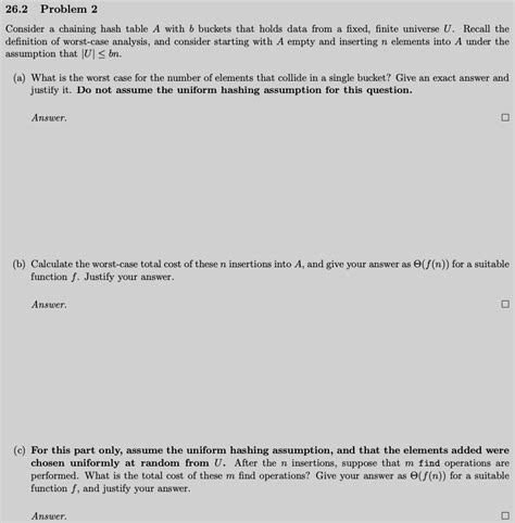 solved consider a chaining hash table a with b buckets that