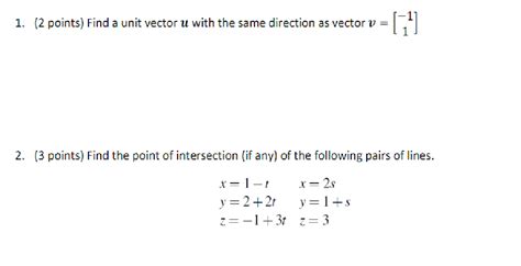 Solved Points Find A Unit Vector U With The Same Chegg Com