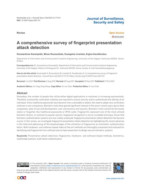 Pdf A Comprehensive Survey Of Fingerprint Presentation Attack Detection