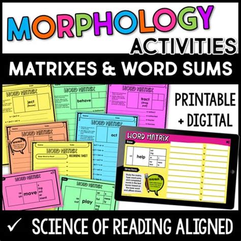 Word Matrix Activities Morphology Practice With Digital By Jennifer