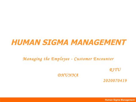 Humansigma Ppt