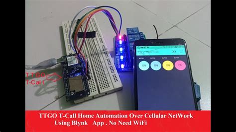 Home Automation Project Using Ttgo T Call Blynk App Gsm Esp32