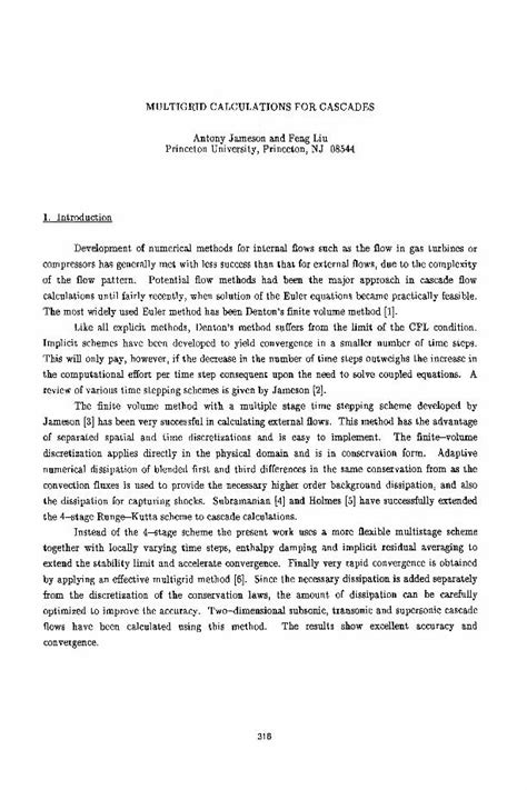 Pdf Multigrid Calculations For Cascades Stanford Universityaero
