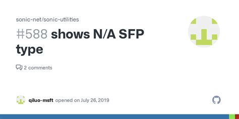 Shows Na Sfp Type · Issue 588 · Sonic Netsonic Utilities · Github