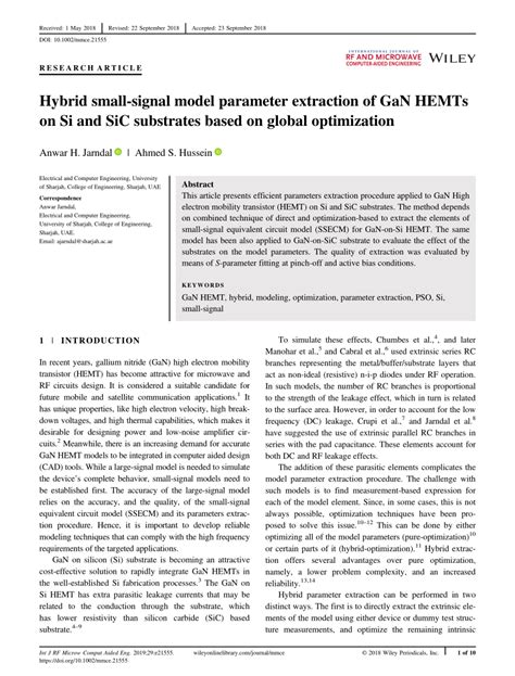 Hybrid Small Signal Model Parameter Extraction Of Gan Hemts On Si And