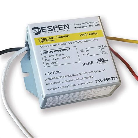 Espen Led Driver Vel40180120h 1 Constant Current 40w 120v Input
