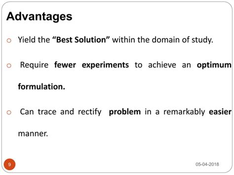 Concept Of Optimization Optimization Parameters And Factorial Design