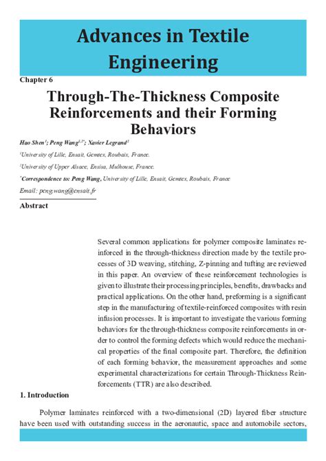 Pdf Advances In Textile Engineering