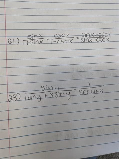 Solved 6l Sinh Sinx Escx Esinx Sex I Sinx Csok Six Cscx