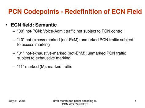 Ppt Pcn Encoding For Packet Specific Dual Marking Psdm Draft Menth Pcn Psdm Encoding 00