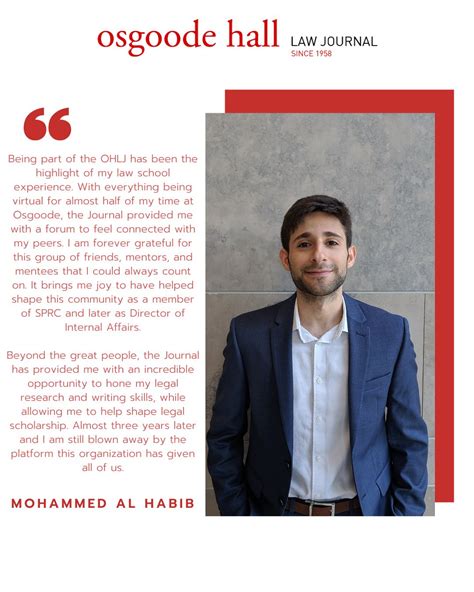 Osgoode Hall Law Journal On Linkedin Mohammed Al Habib Is The