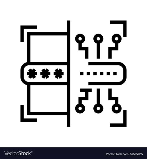 Electronic Password Line Icon Royalty Free Vector Image