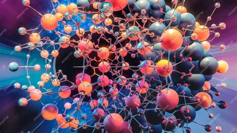 A 3d Visualization Of A Complex Molecular Structure With Atoms And