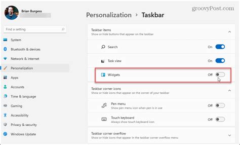 How To Remove The Widgets Button From Windows Taskbar