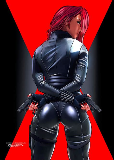 Sexy Black Widow Cartoon