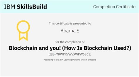s abarna on linkedin certification for completion of blockchain and