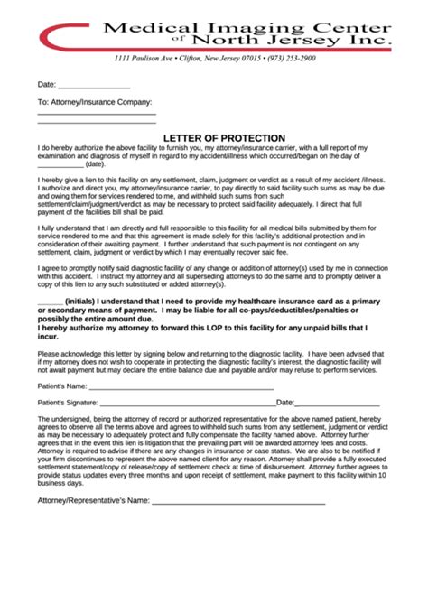 Top Letter Of Protection Free To Download In Pdf Format